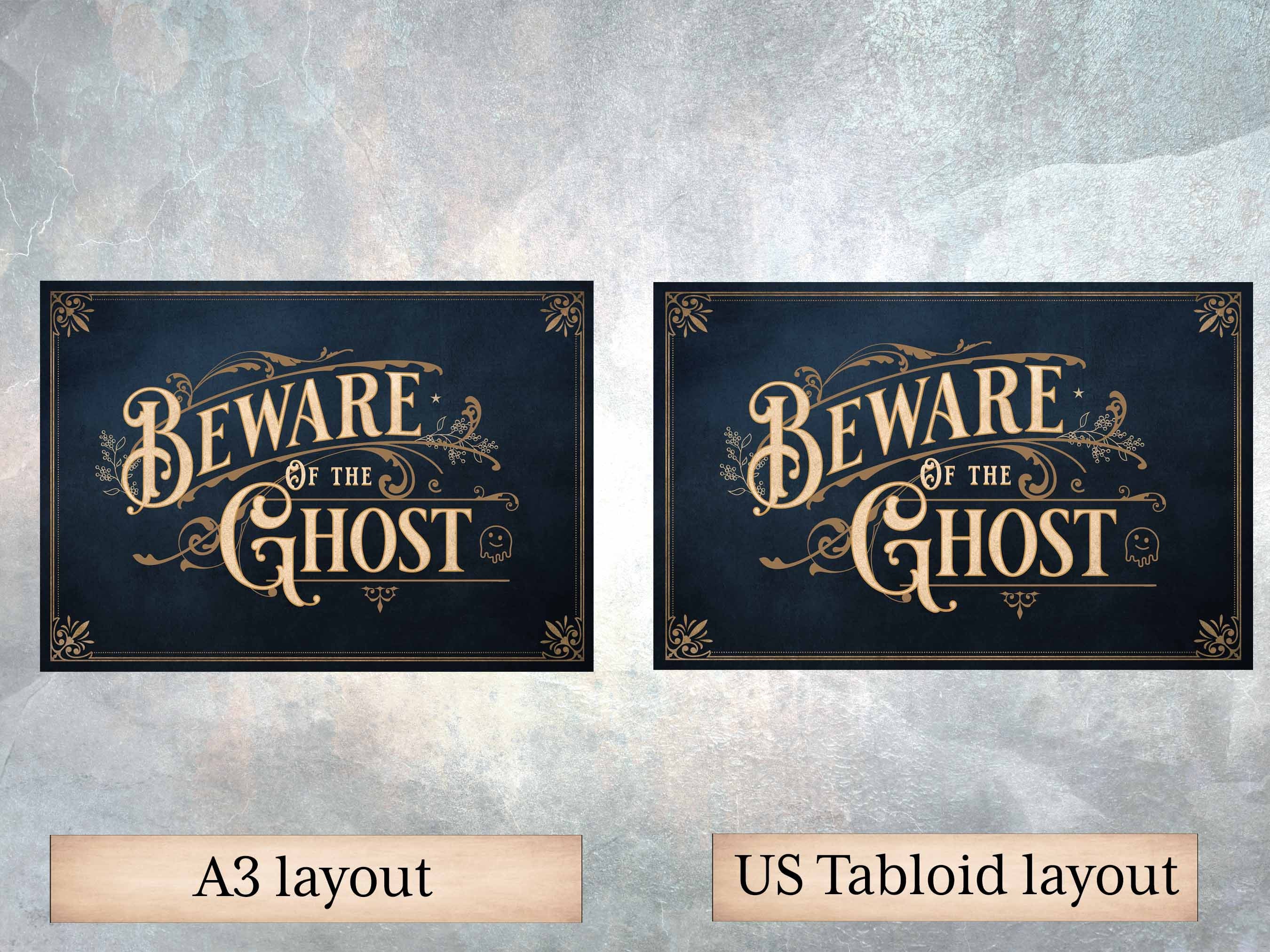 Beware of the Ghost, House Printable Vintage Style Welcome Sign ...