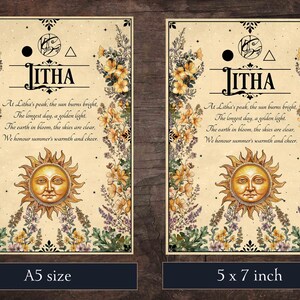 Litha Altar Art, Witch Wheel of the Year Altar Cards for Sabbat Decor ...