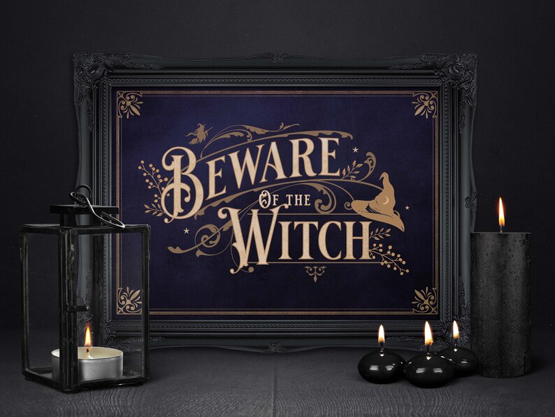 Beware of the Witch, House Vintage Style Welcome Sign Printable ...