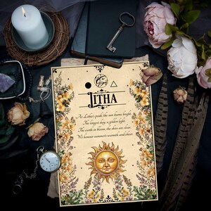 Litha Altar Art, Witch Wheel of the Year Altar Cards for Sabbat Decor ...