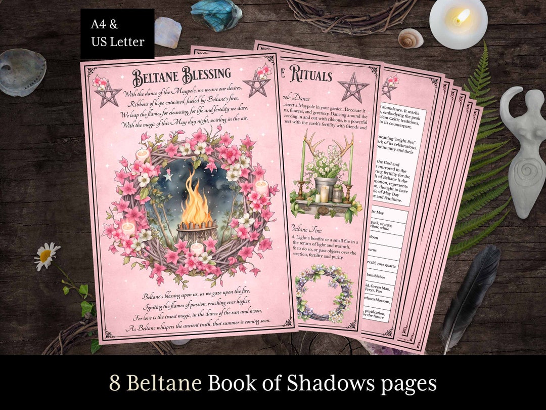 8 Beltane Book of Shadows Pages With Beltane Rituals, Correspondences ...