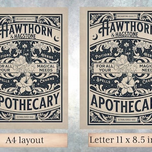 Apothecary Sign - Hawthorn & Hagstone Vintage Style Printable. Unique ...