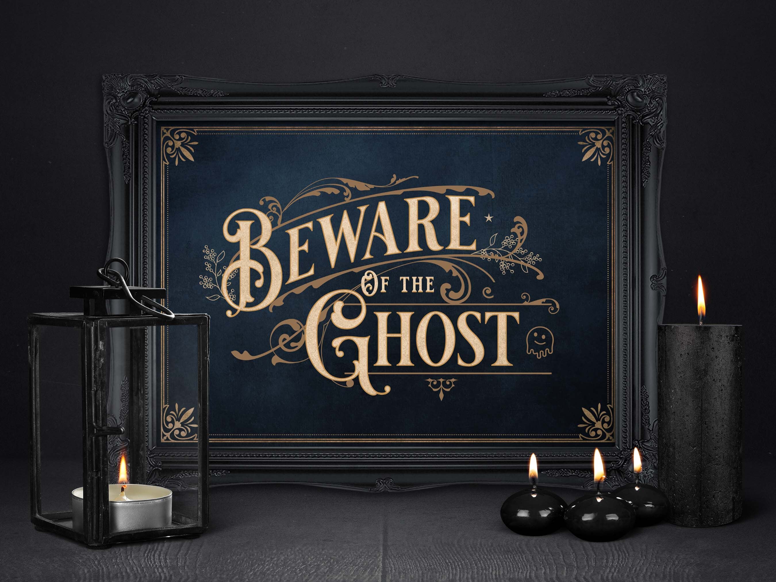 Beware of the Ghost, House Printable Vintage Style Welcome Sign ...