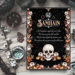 Samhain Altar Art, Witch Wheel of the Year Altar Cards for Sabbat Decor ...