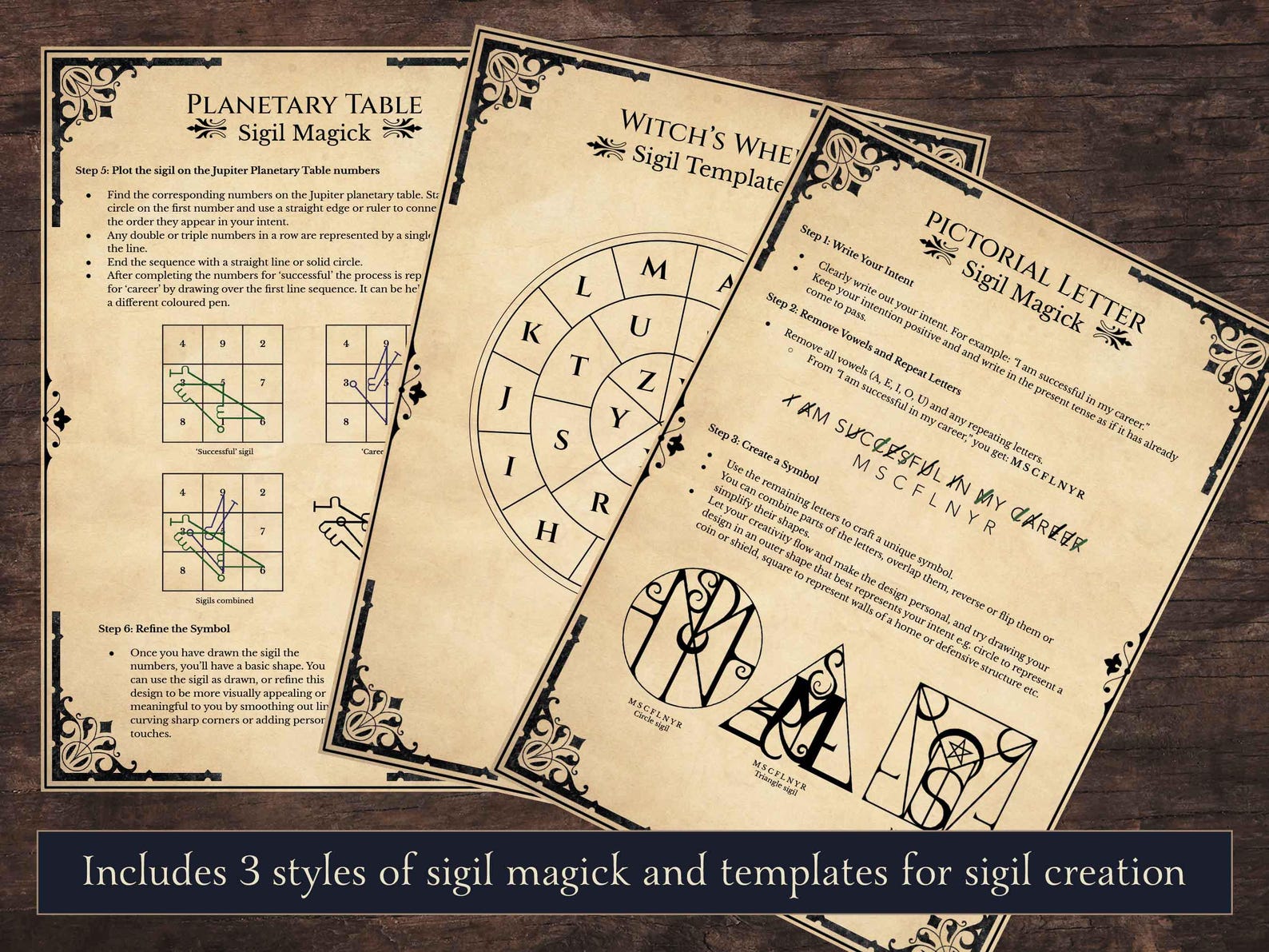 21 Sigil Magick and Templates Book of Shadows Pages for Sigil Spells ...