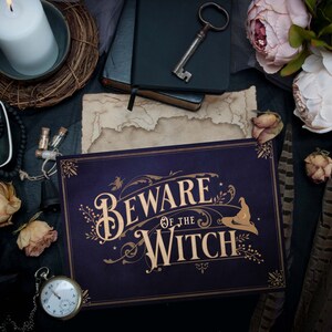 Beware of the Witch, House Vintage Style Welcome Sign Printable ...