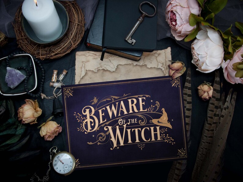 Beware of the Witch, House Vintage Style Welcome Sign Printable ...