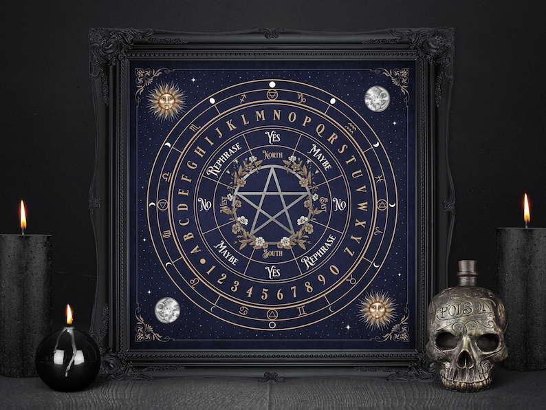 Pendulum Board Printable for Spirit Divination, Ouija Board, Witchy ...