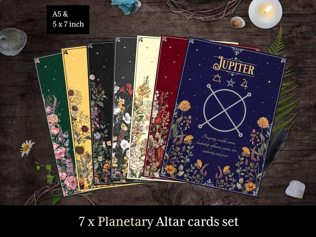 7 Planetary Altar Cards, Witchcraft Altar Art for Magic Spell, Rituals ...