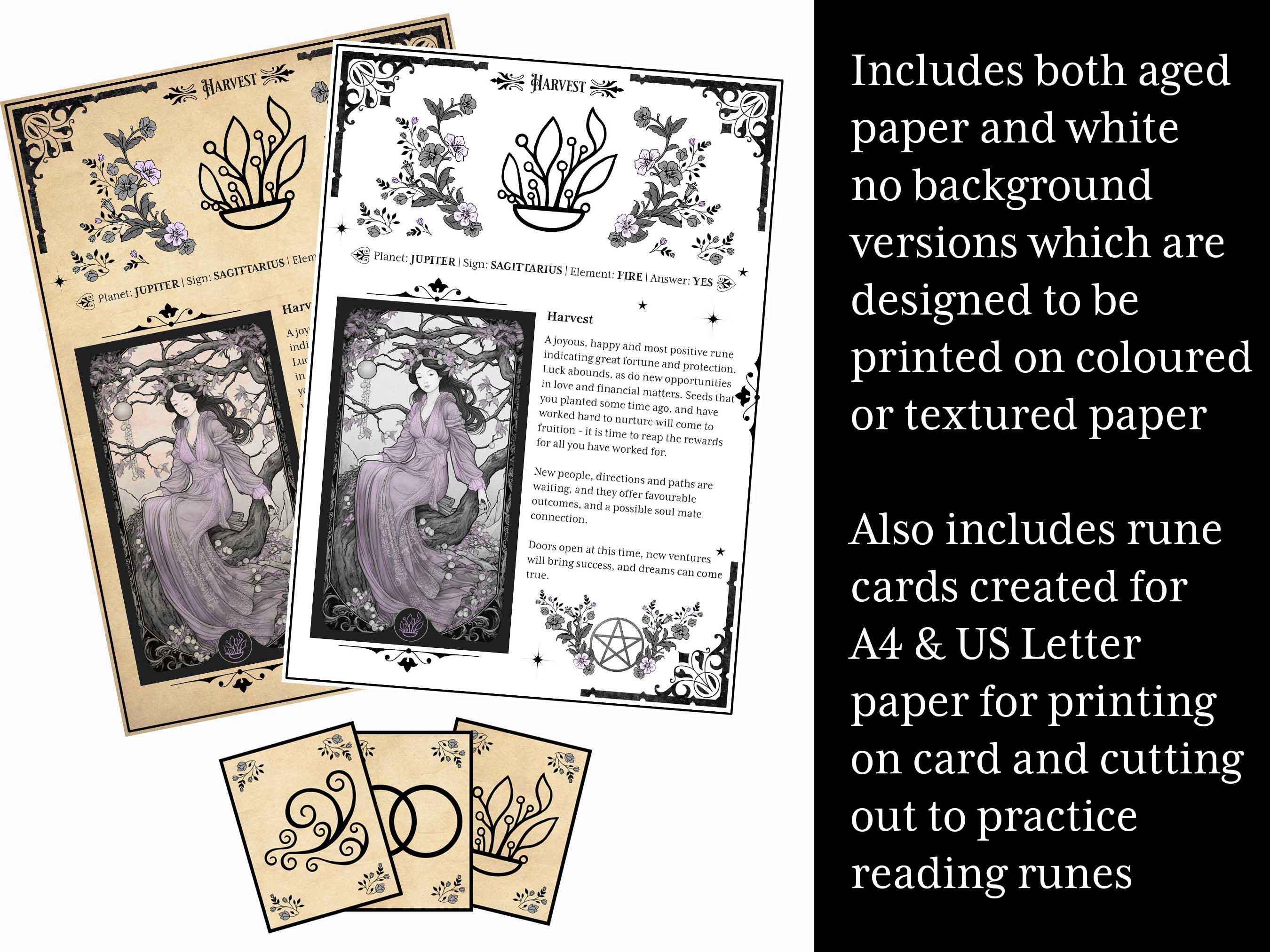 13 Witches Runes Book of Shadows Printable Pages, Grimoire Pages ...