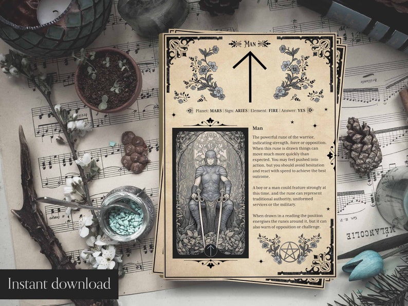 13 Witches Runes Book of Shadows Printable Pages, Grimoire Pages ...