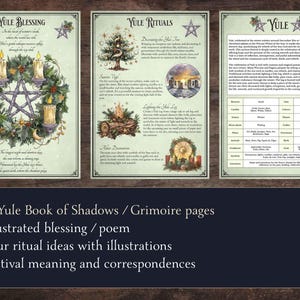8 Yule Book of Shadows Pages, Rituals, Correspondences & Blank ...