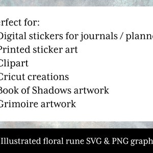 Illustrated Floral Runes, Witchy SVG & PNG, Witchcraft Magic Wicca ...