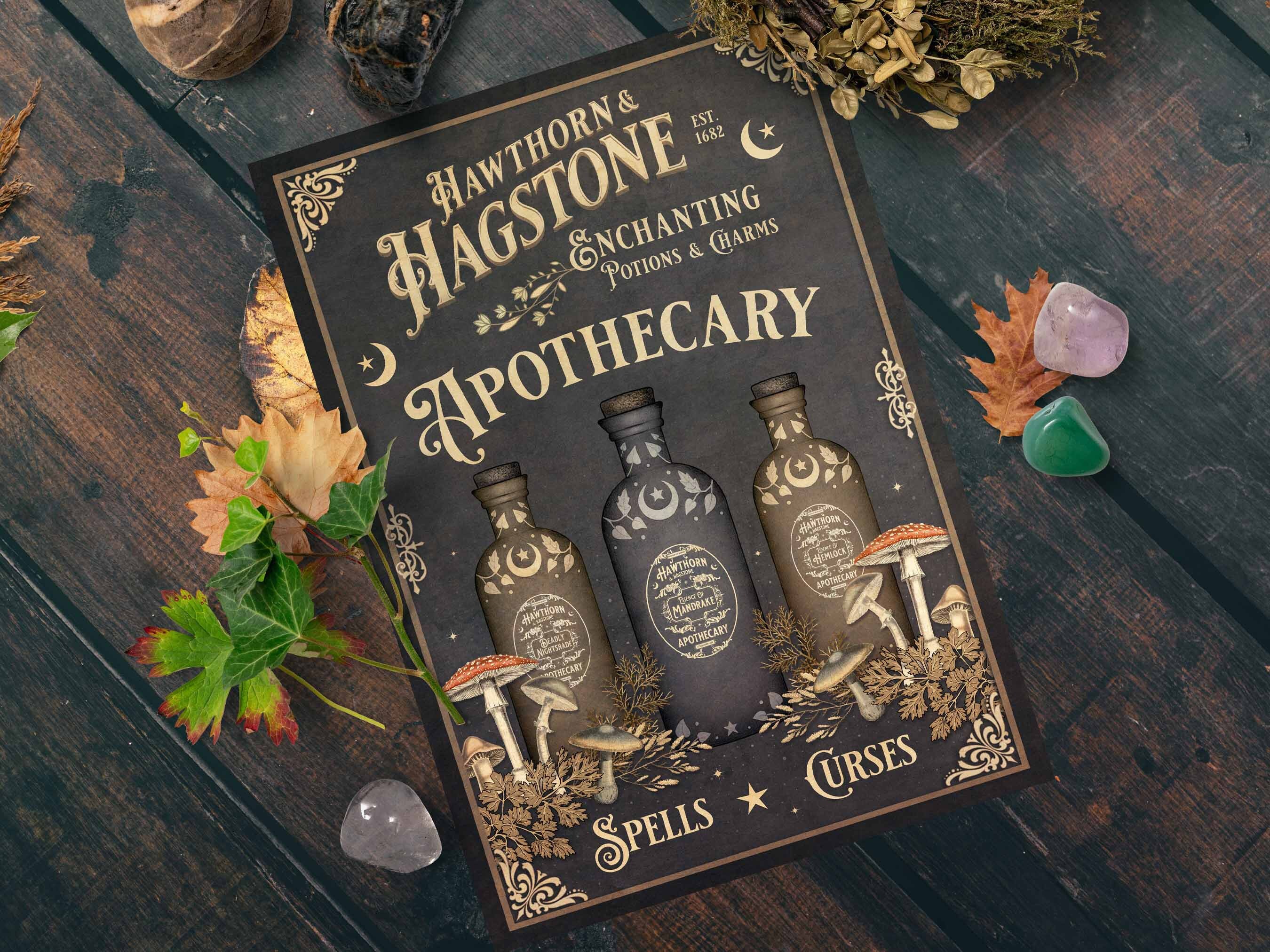 Apothecary Sign - Hawthorn & Hagstone Vintage Style Printable. Unique ...