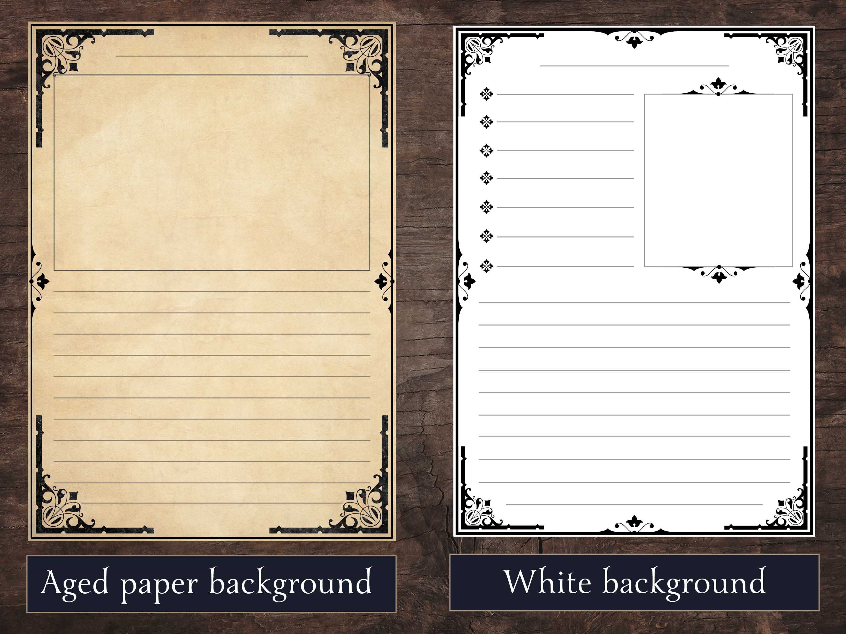 5 Book of Shadows Blank Pages, Printable Spell Pages, Grimoire Pages ...