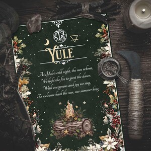 Yule Altar Art, Witch Wheel of the Year Altar Cards for Sabbat Decor ...