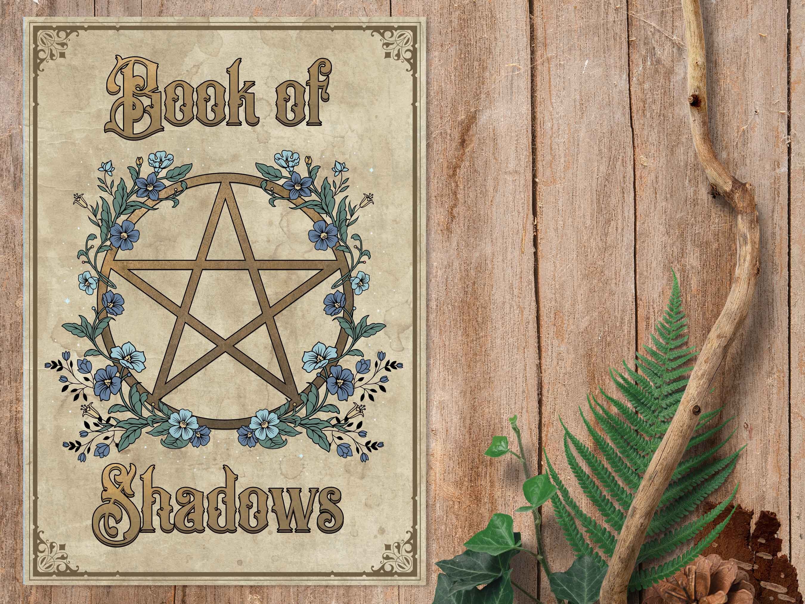 Book of Shadows Binder Cover Page, Printable Grimoire Title Page, Book ...