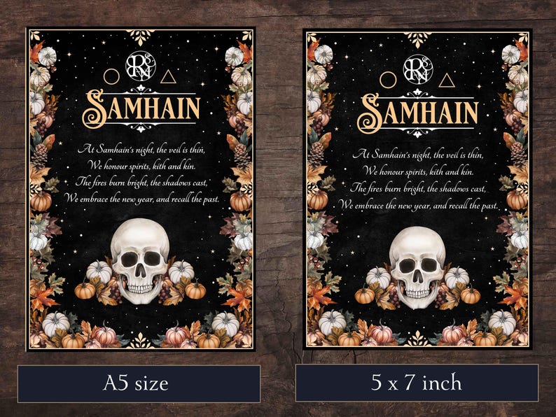Samhain Altar Art, Witch Wheel of the Year Altar Cards for Sabbat Decor ...