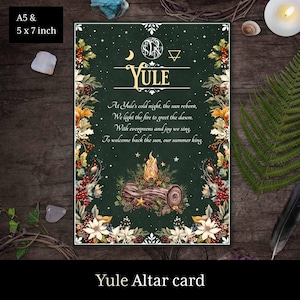 Yule Altar Art, Witch Wheel of the Year Altar Cards for Sabbat Decor ...