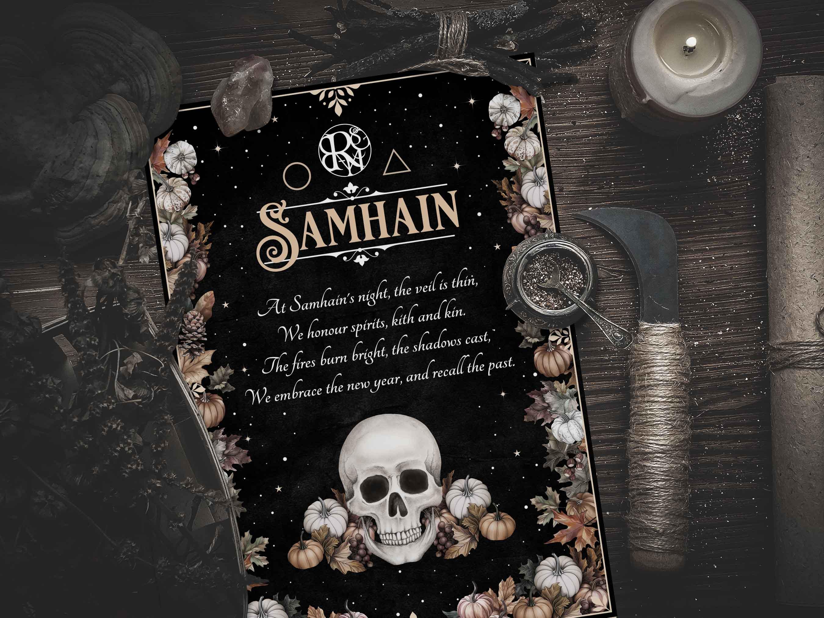 Samhain Altar Art, Witch Wheel of the Year Altar Cards for Sabbat Decor ...
