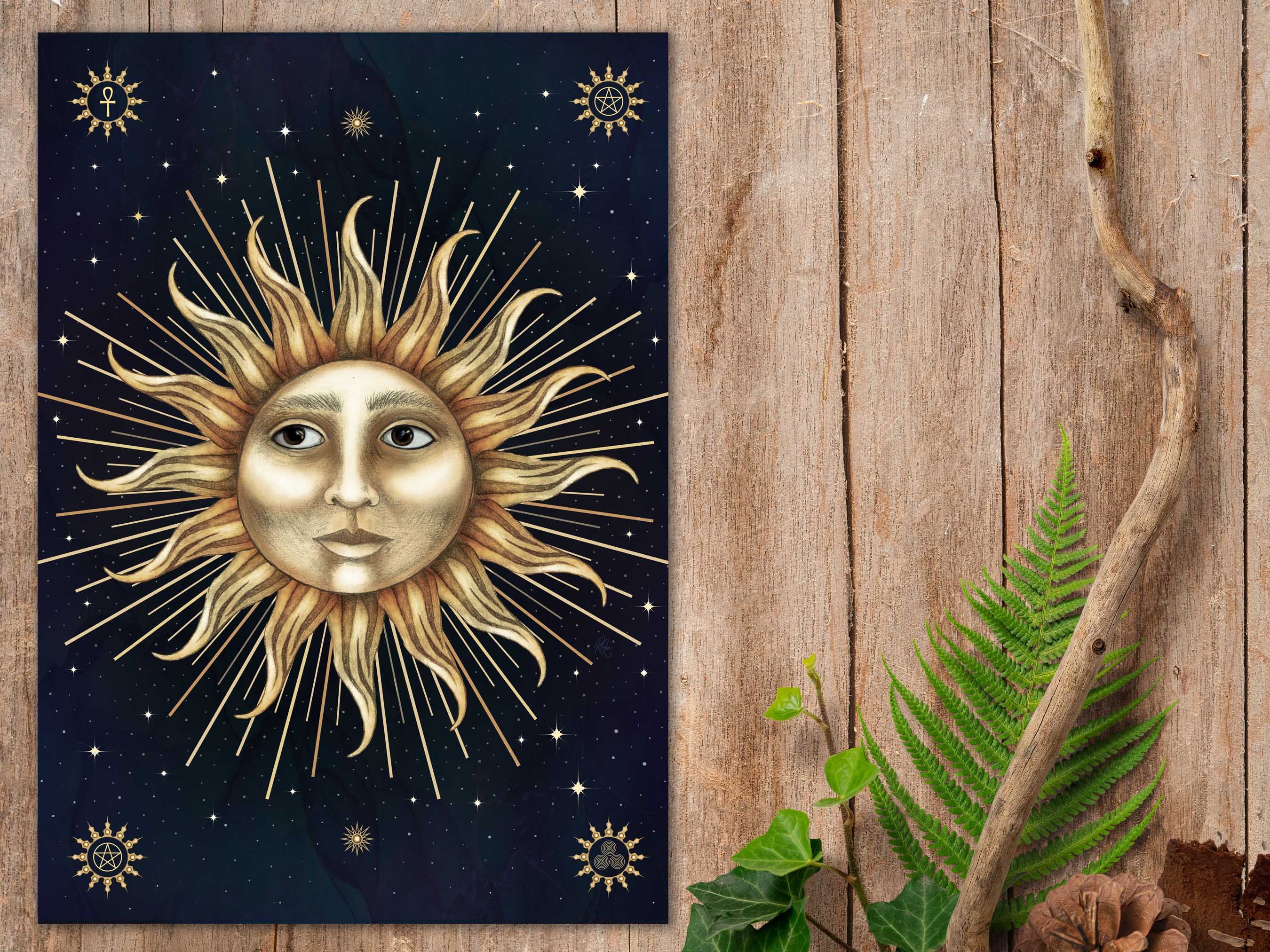 Medieval Sun Face