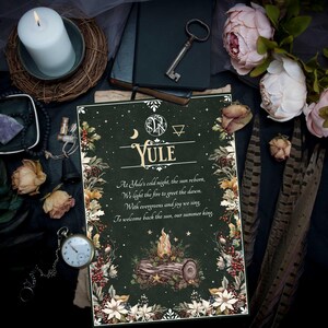 Yule Altar Art, Witch Wheel of the Year Altar Cards for Sabbat Decor ...