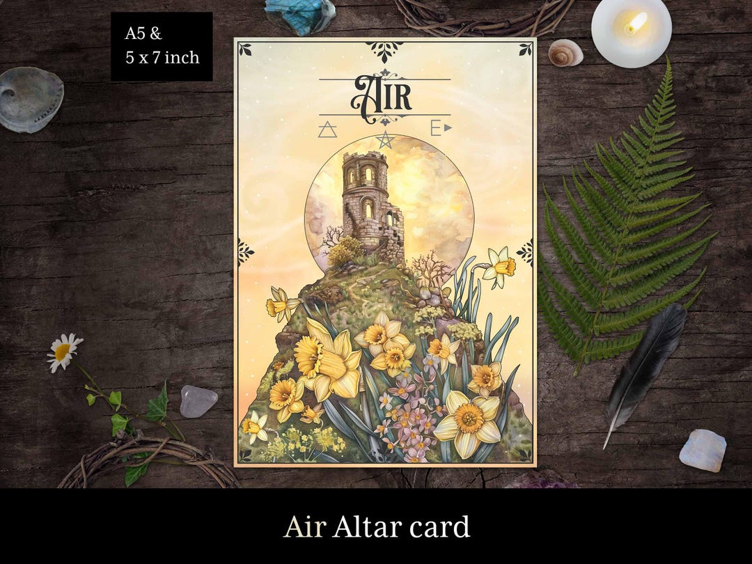 Air Altar Art, Witchcraft Altar Cards for Circle Casting Call the ...