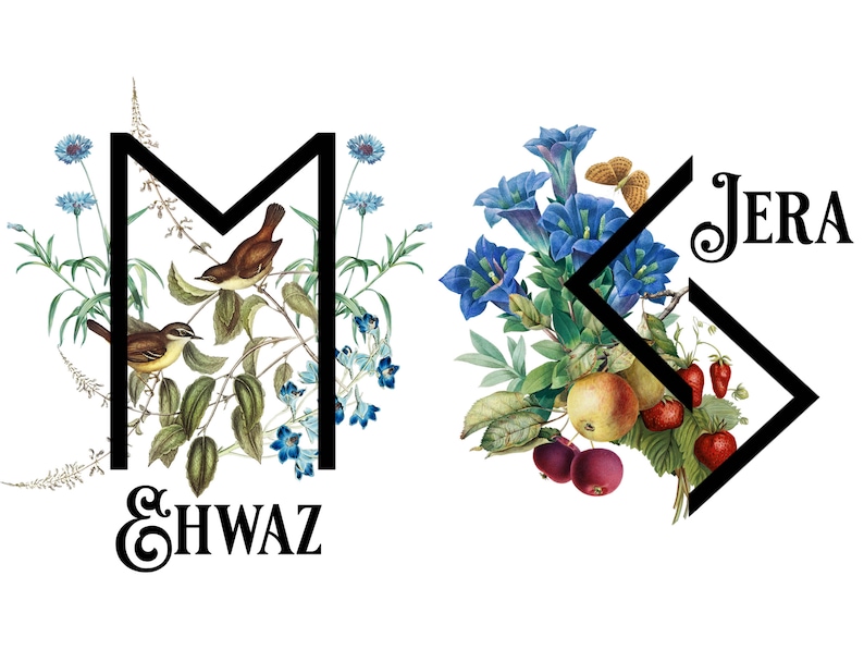 Illustrated Floral Runes, Witchy SVG & PNG, Witchcraft Magic Wicca ...