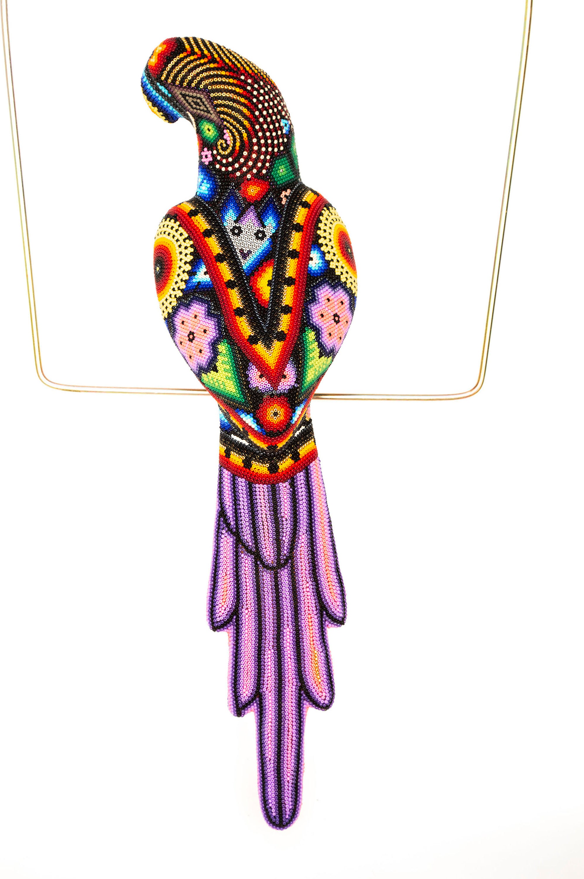 Mexican Indigenous Huichol Folk Bead Art the Beautiful Macaw - Etsy