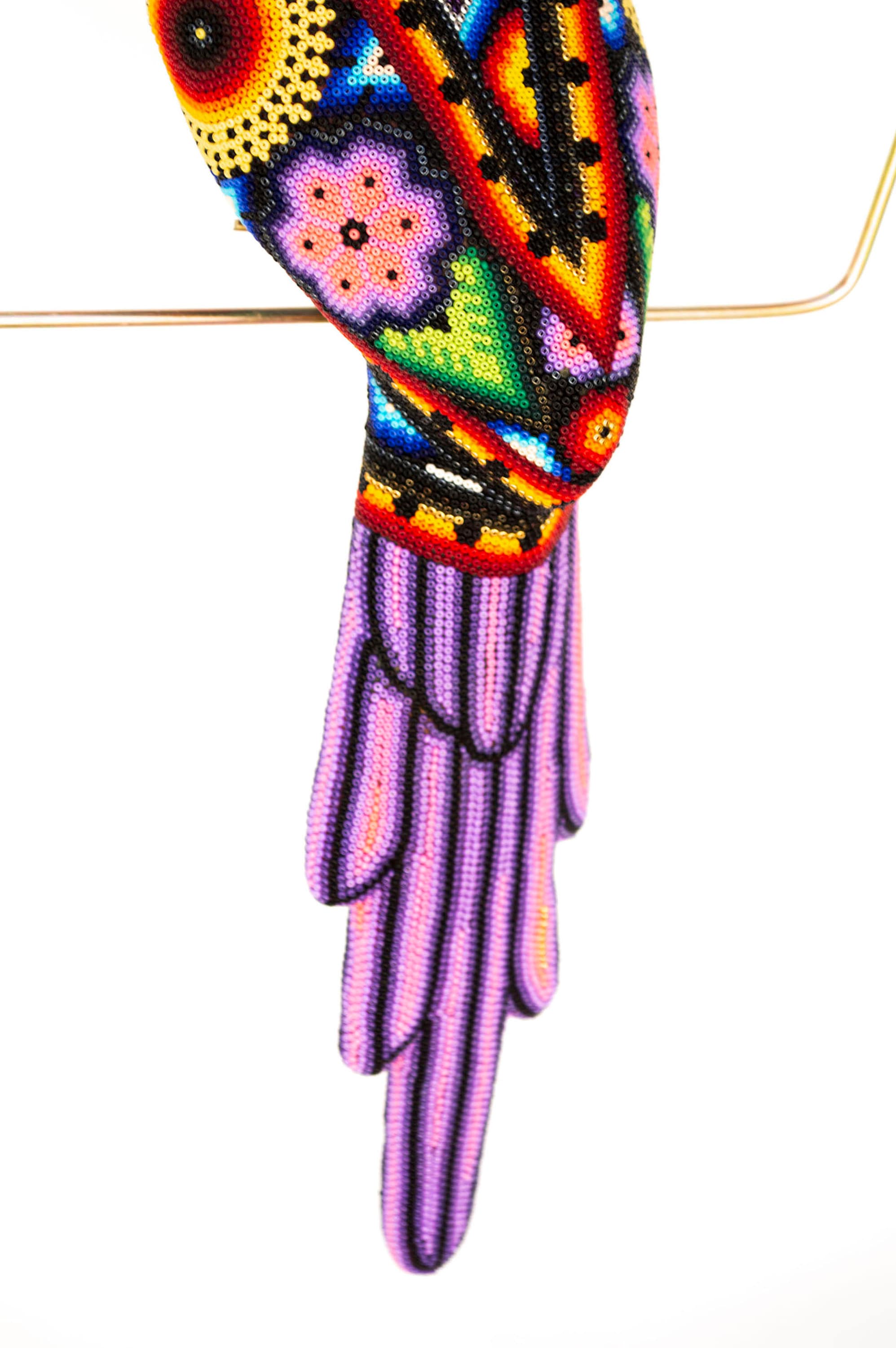 Mexican Indigenous Huichol Folk Bead Art the Beautiful Macaw - Etsy