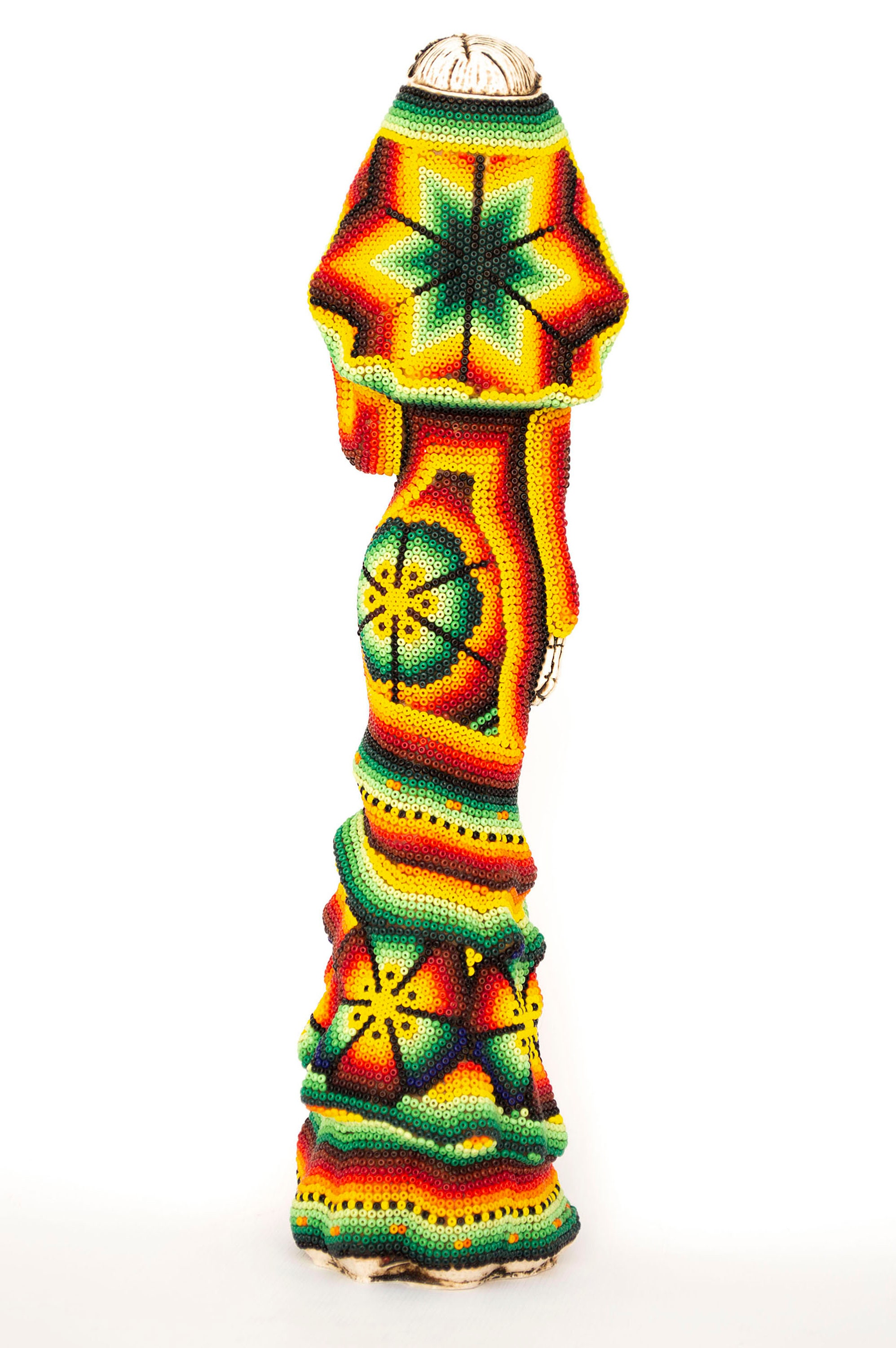 Wixaritari (Huichol) Folk Art Sugar Skull - Peyote Bride Catrina Day of ...