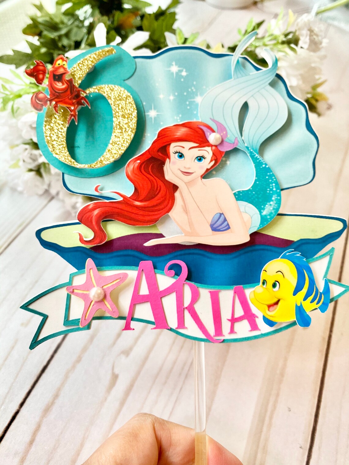 Little Mermaid Inspired Cake Topper Little Mermaid Party - Etsy