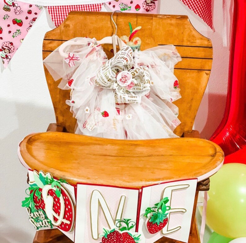 Berry Sweet One Banner | Strawberry 1st Birthday Party Decor - Etsy