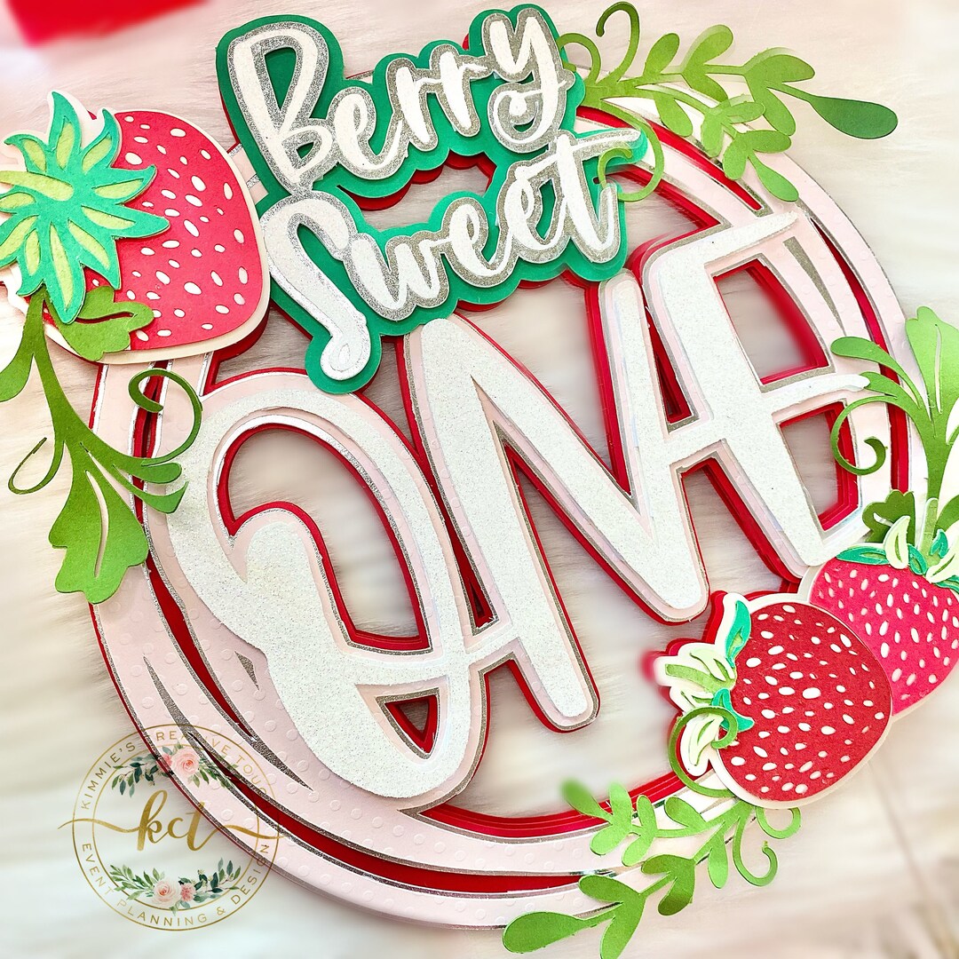 Berry Sweet One Cake Topper | Sweet One Cake Topper | Strawberry Themed ...