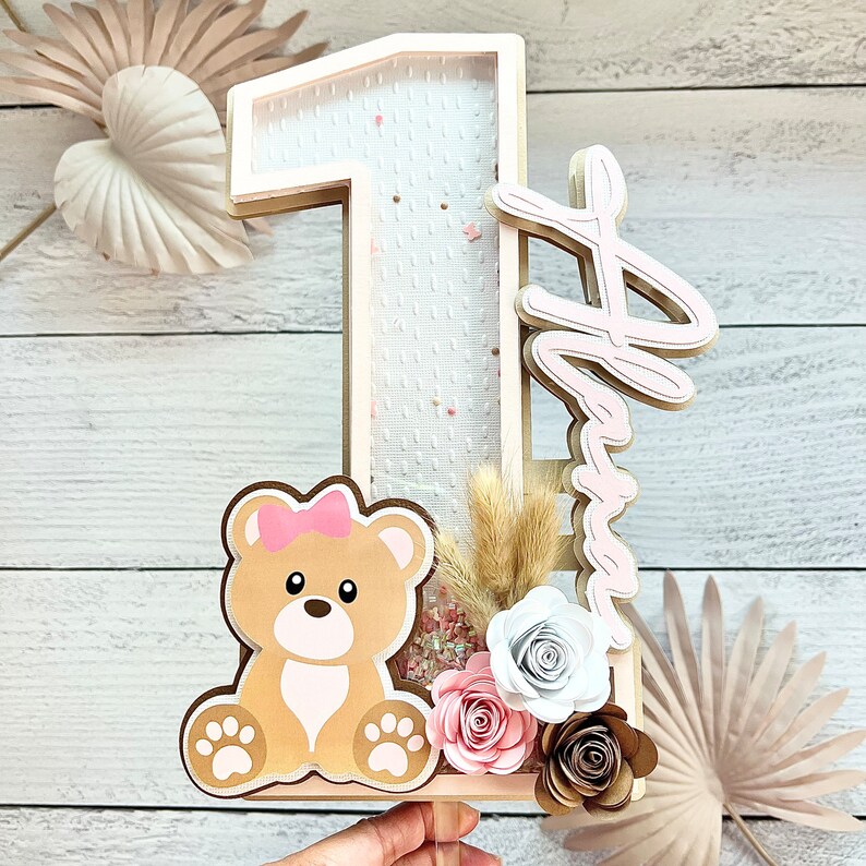 Boho Bear Cake Topper Boho Cake Topper Boho 1st Birthday - Etsy