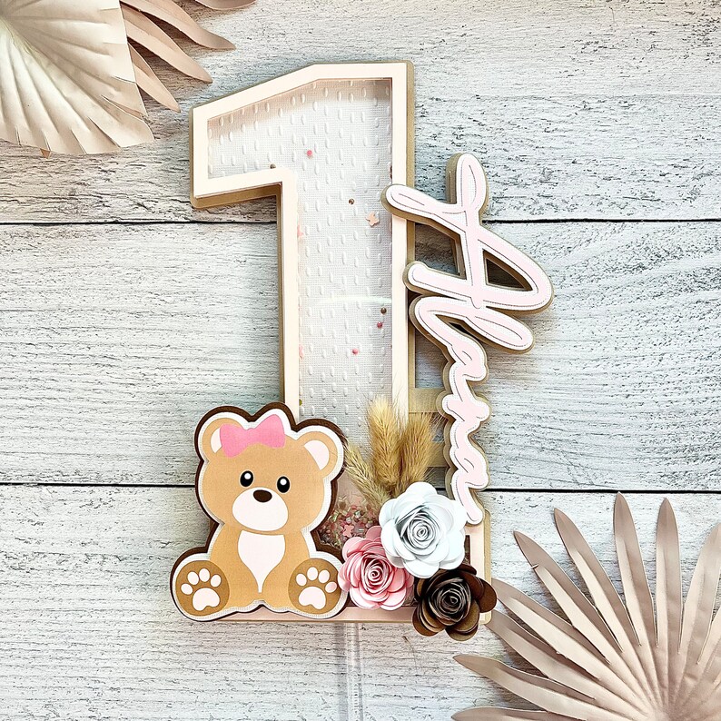 Boho Bear Cake Topper Boho Cake Topper Boho 1st Birthday - Etsy