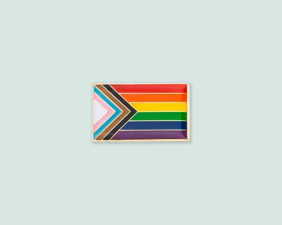 Progressive Rainbow Flag Enamel Pin - Etsy