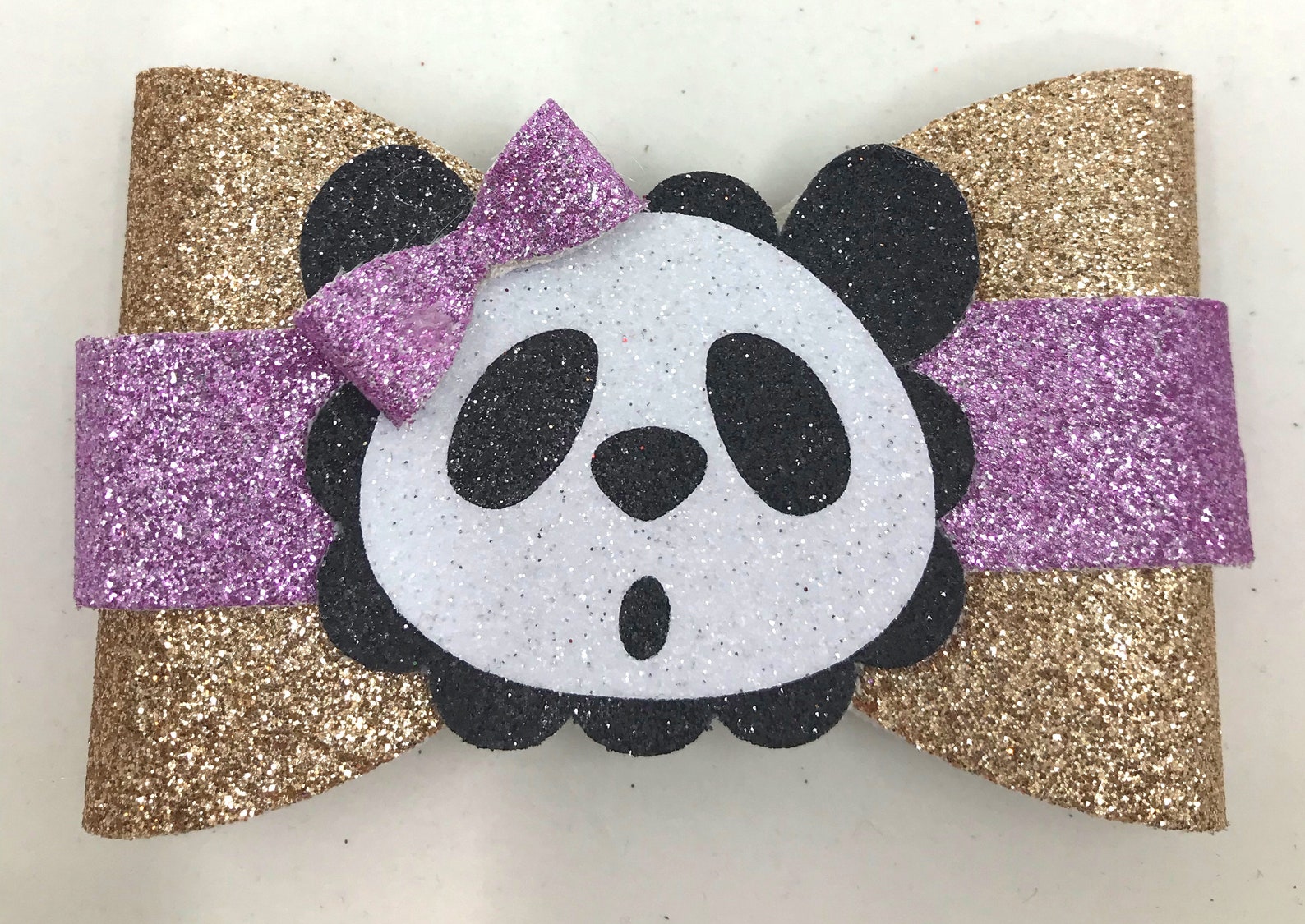 Panda Hair Bow Panda With Bow Tie Panda With Hair Bow | Etsy