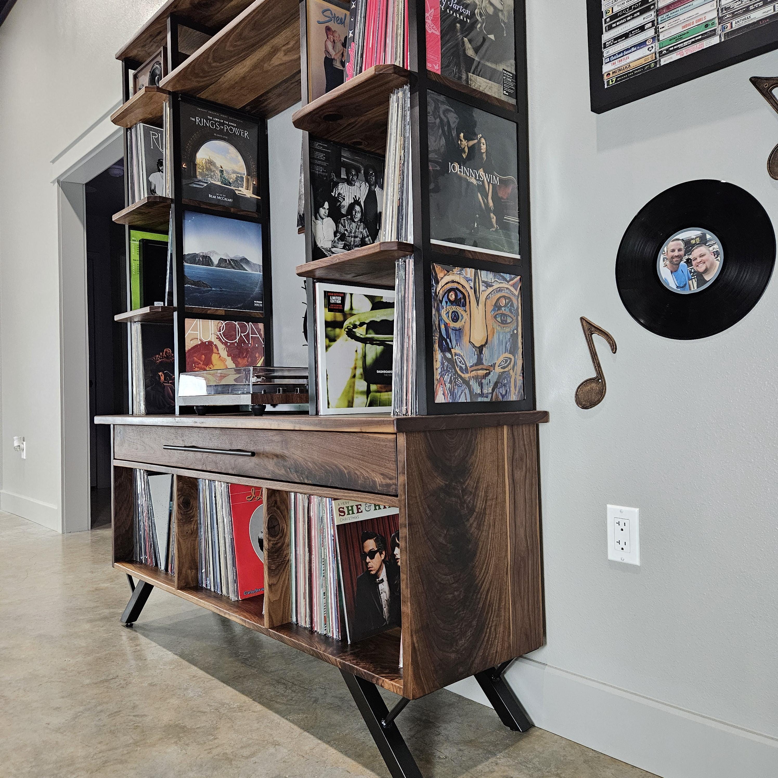 Media Console Record Storage, Vinyl Record Display Stand, Vinyl Album ...