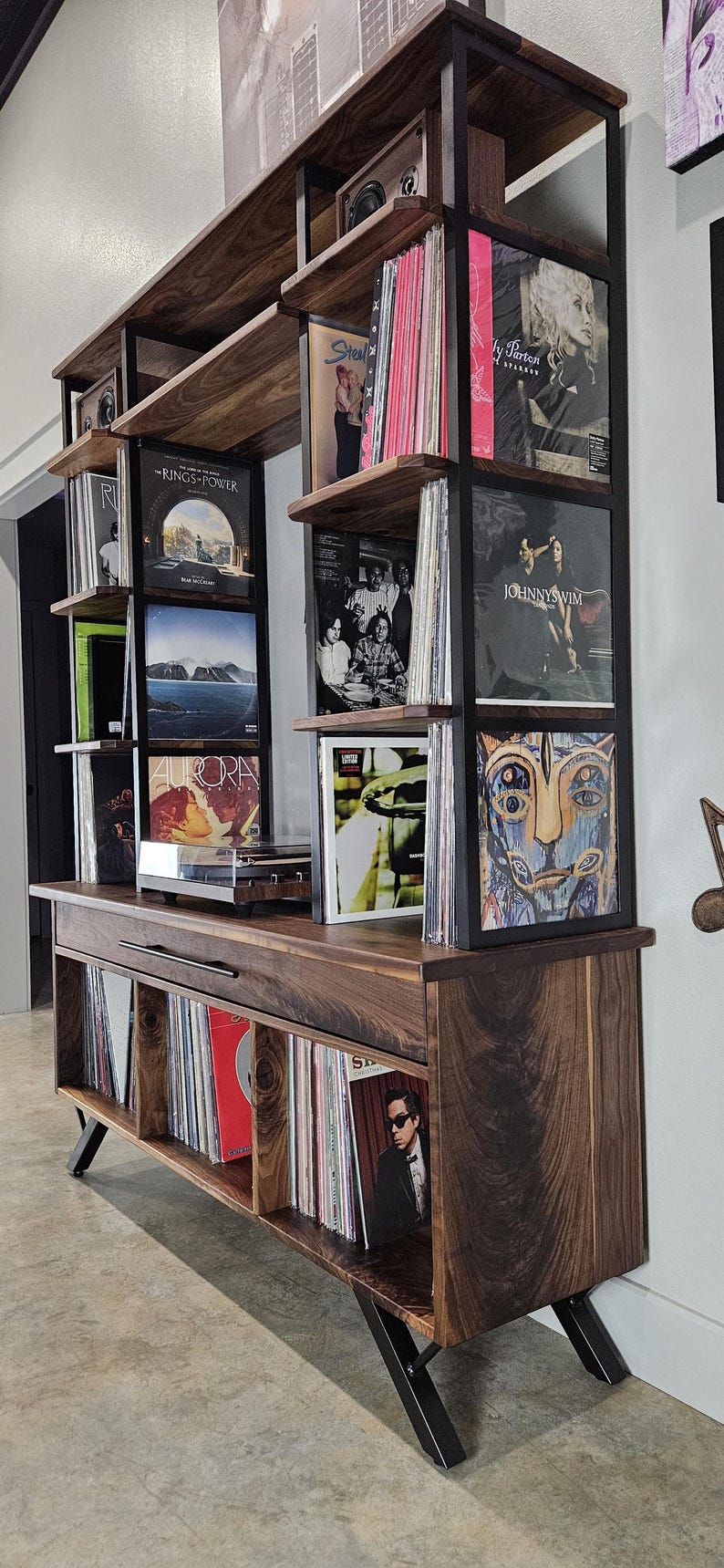 Media Console Record Storage, Vinyl Record Display Stand, Vinyl Album ...