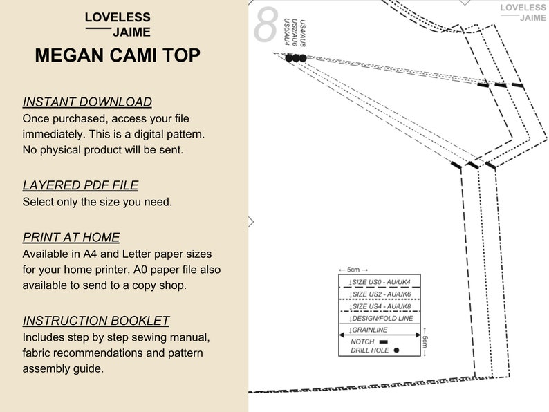 Megan Halter Top Sewing Pattern Large Set: Sizes US8-US12 - Etsy