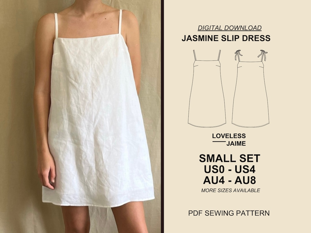 Jasmine Mini Dress Sewing Pattern: Small Size Set - US0-US4 (PDF ...