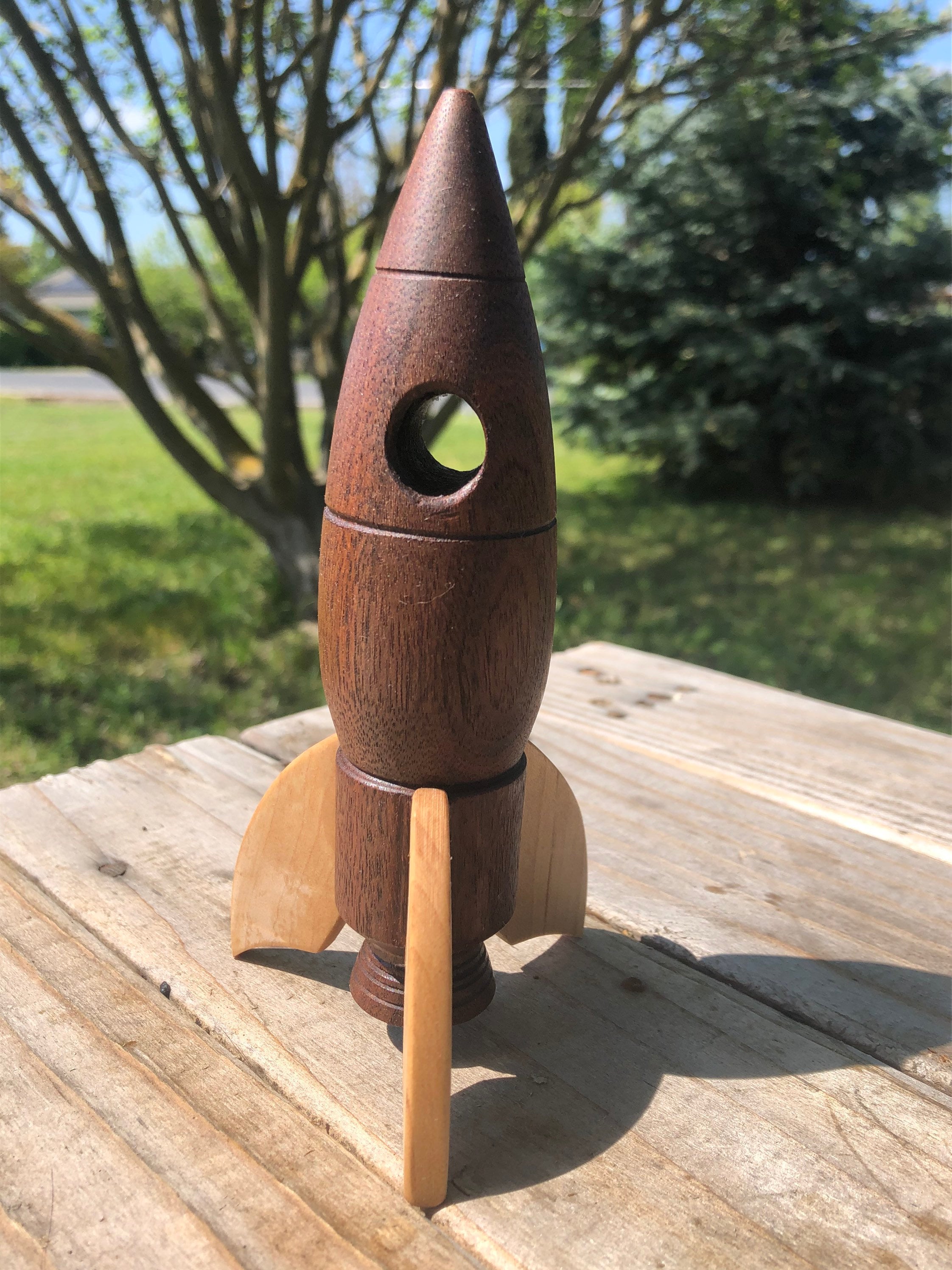 Wood Toy Rocket Ship, Space Toy, Sustainable Gift, Montessori Toy ...