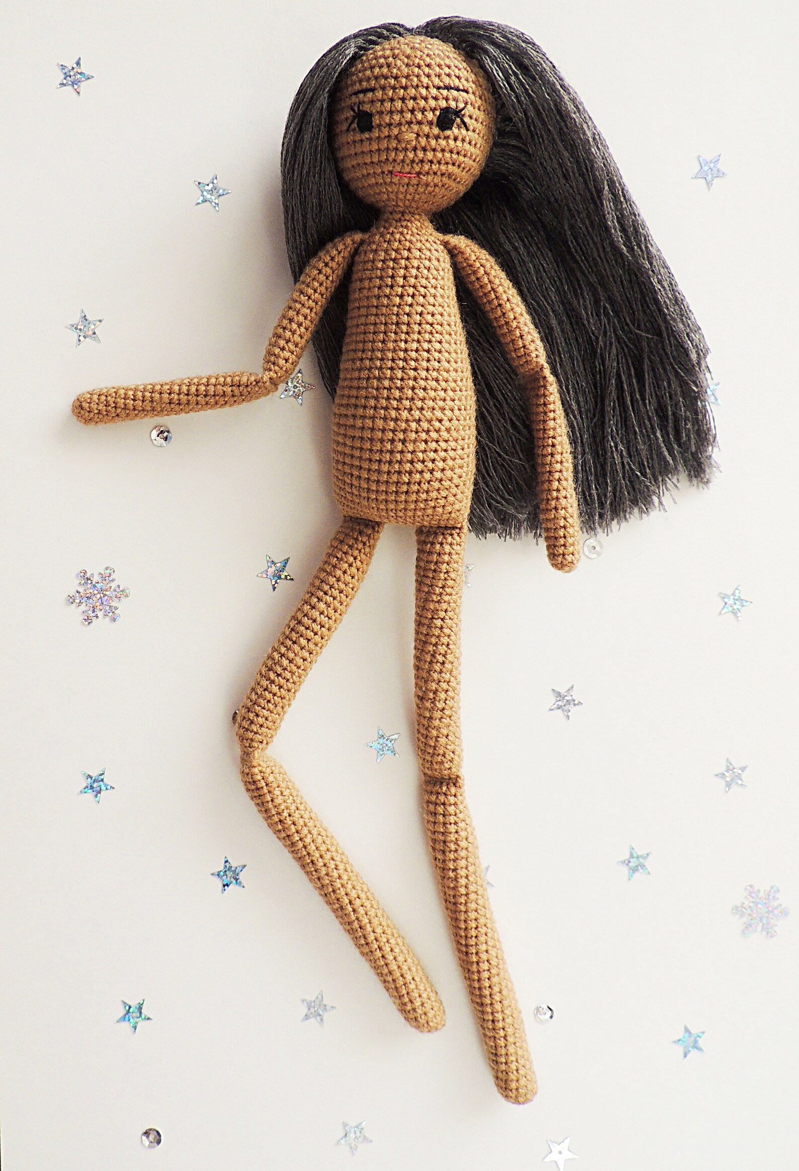 Soft long legged doll in dress dark skin doll with clothes | Etsy