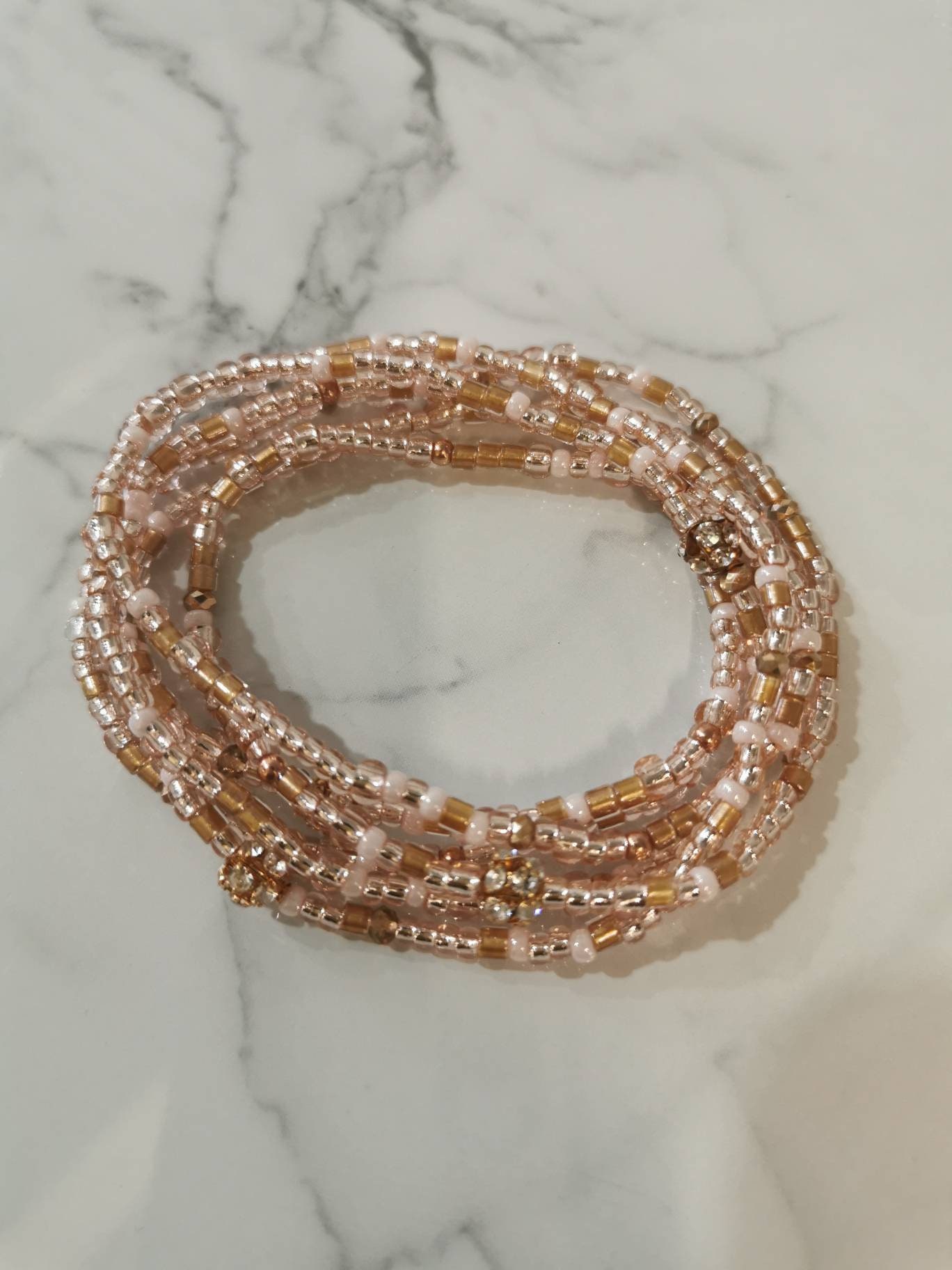 Blush Wrap Bracelet/necklace, Stretch Wrap Bracelet - Etsy