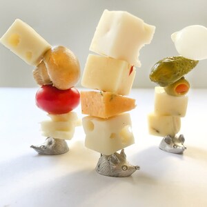 Vintage Napier Pewter Mouse Cheese Picks – Set of 8, Mid-century Party ...