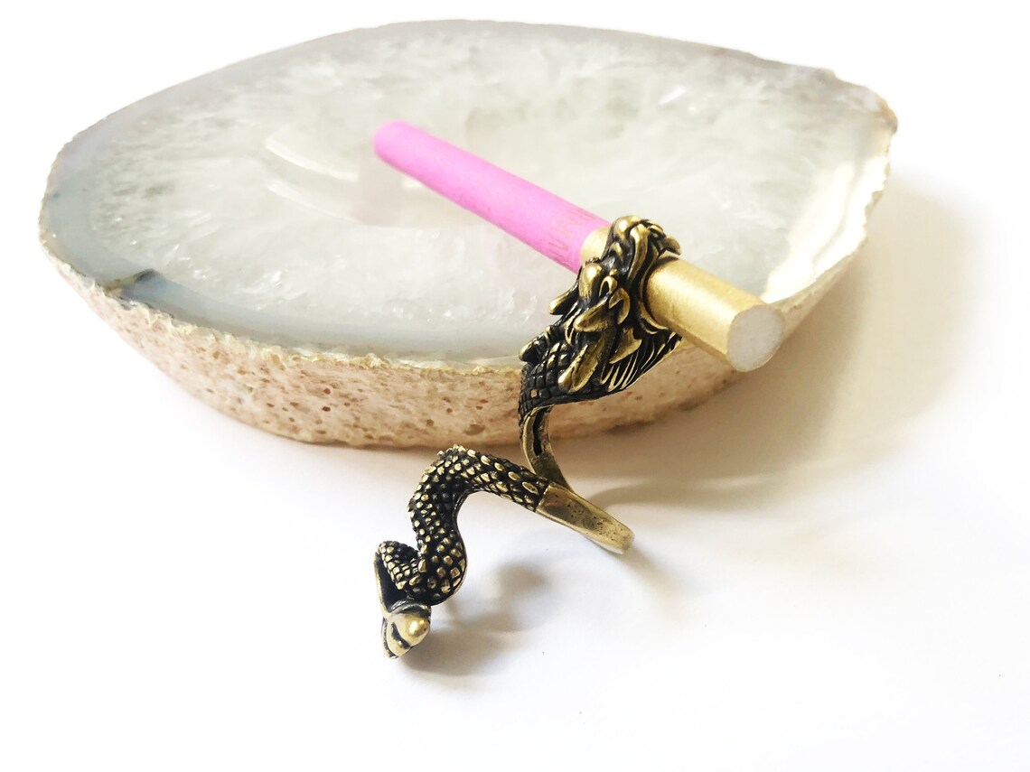 Bronze Dragon Ring Adjustable Size 5.5-6.5 Brass With Antique Finish - Etsy