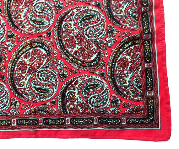 Red Paisley 17" x 17" polyester scarf - Gem