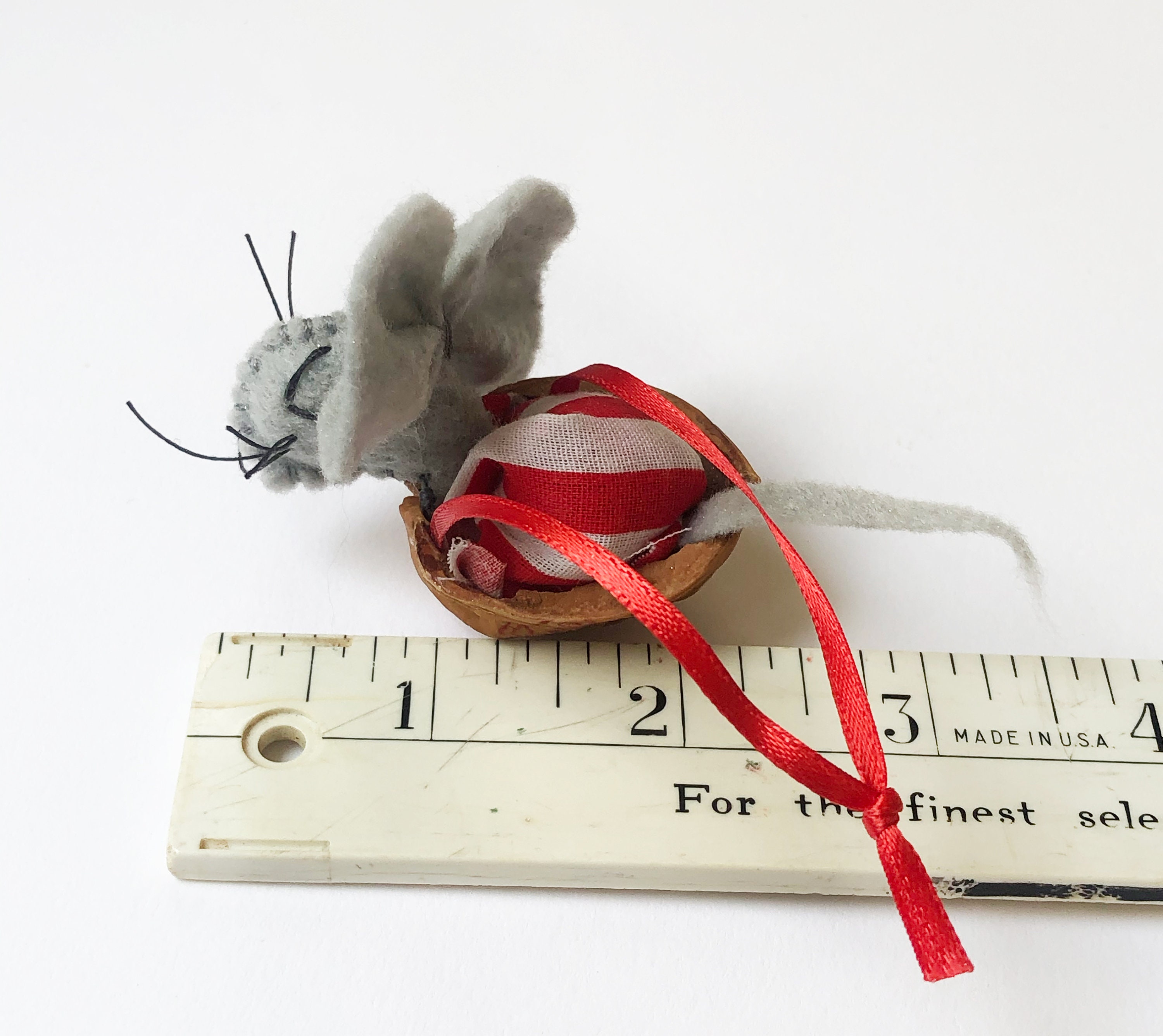 Handmade Sleeping Mouse in Walnut Shell Christmas Tree Ornament - Etsy
