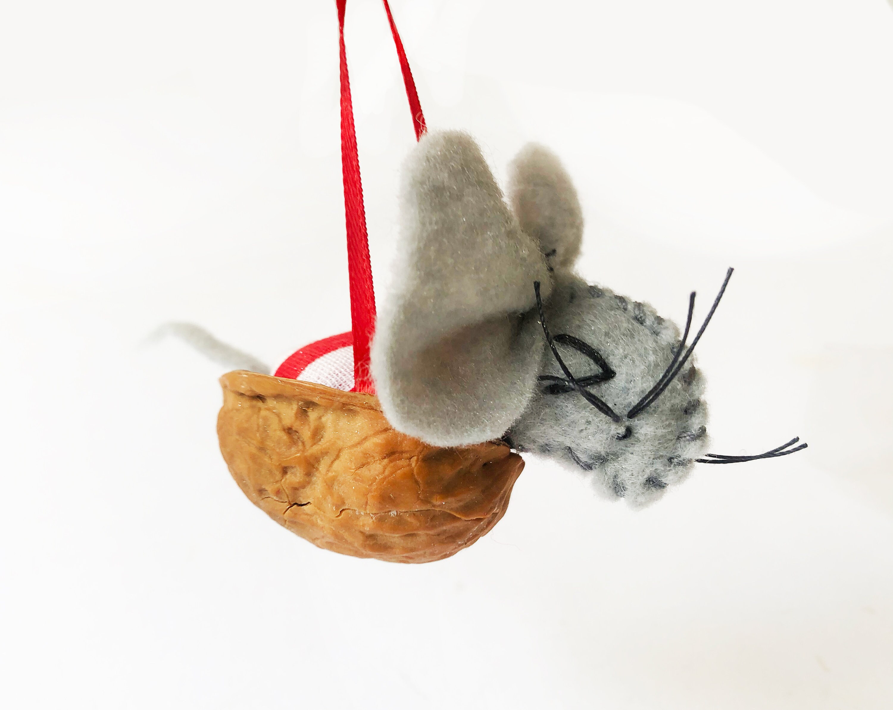 Handmade Sleeping Mouse in Walnut Shell Christmas Tree Ornament - Etsy